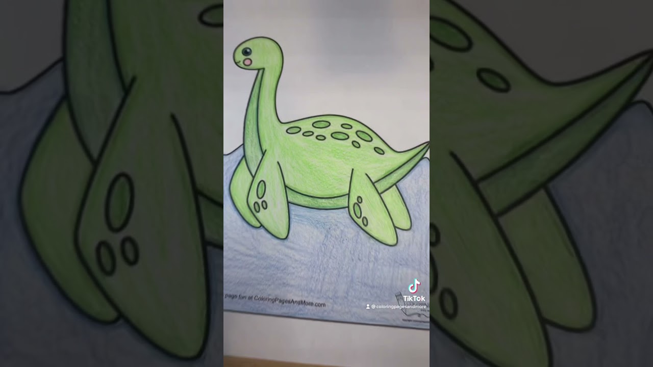 Coloring the ✨FREE✨ Loch Ness Monster Coloring Page from ColoringPagesAndMore.com