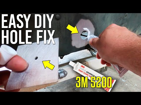 EASY DIY Fix Holes in Aluminum Boat w/ 3M 5200 - Jon Boat Build Update