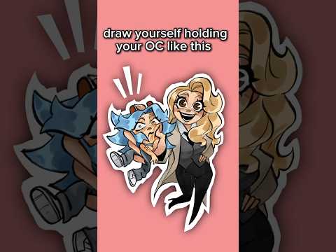 draw yourself holding your OC like this / Art Trend