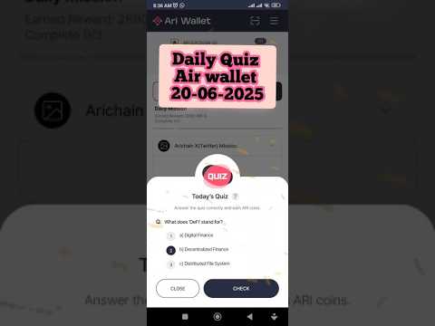 What does DeFi stand for? Daily Quiz answer. Ari wallet. Ari chain Ari kyc .#crypto #daily #new