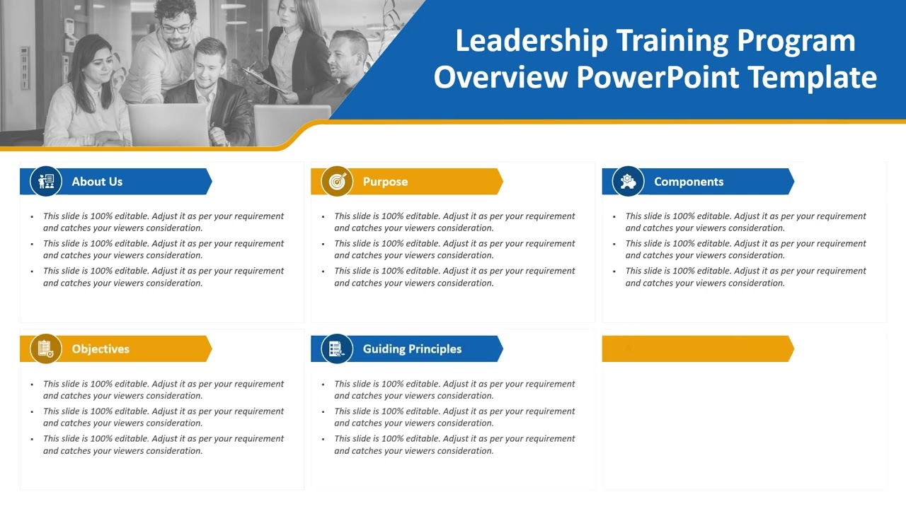 Leadership Training Program Overview PowerPoint Template | Kridha Graphics