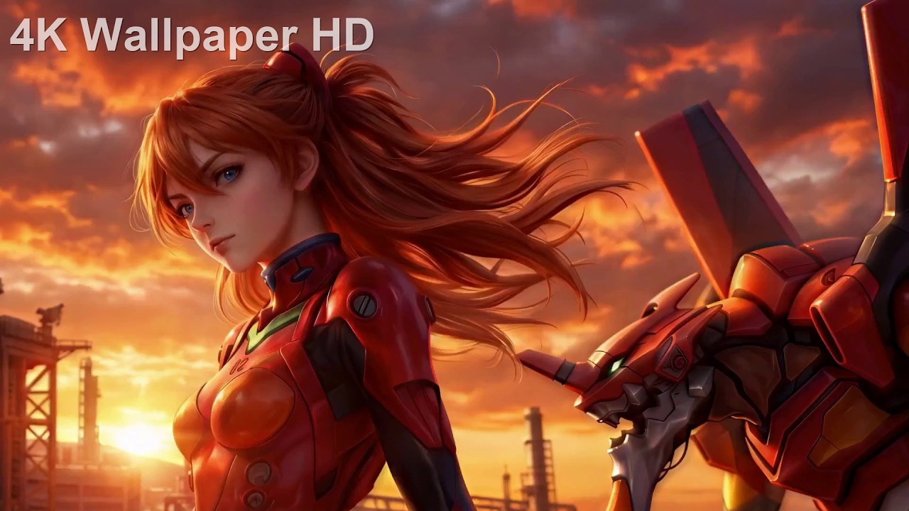 Asuka x Unit 02 Sunset Glow 🌅🤖❤️ | Anime Live Wallpaper 4K Ultra HD
