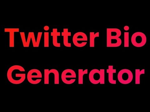 Twitter Bio Generator: A Creative Online Bio Generator ~ A.i. Tools