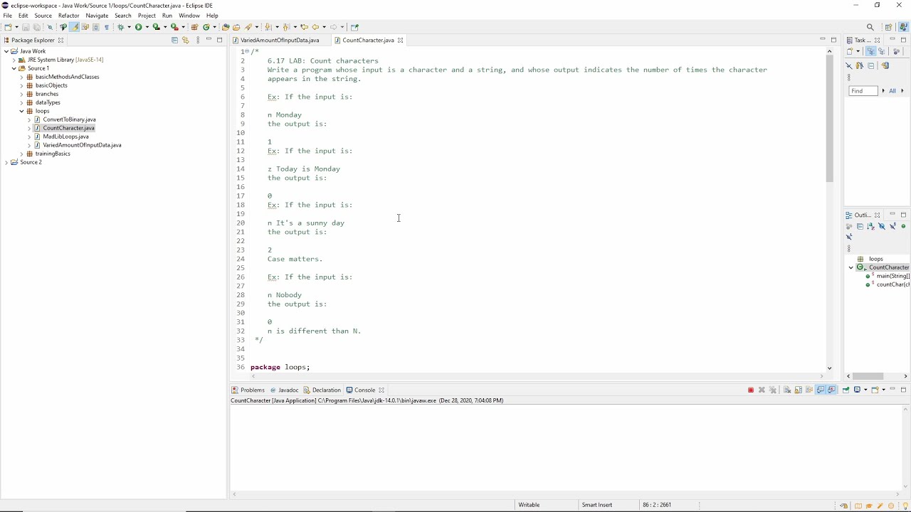 Java Lab: Count Characters