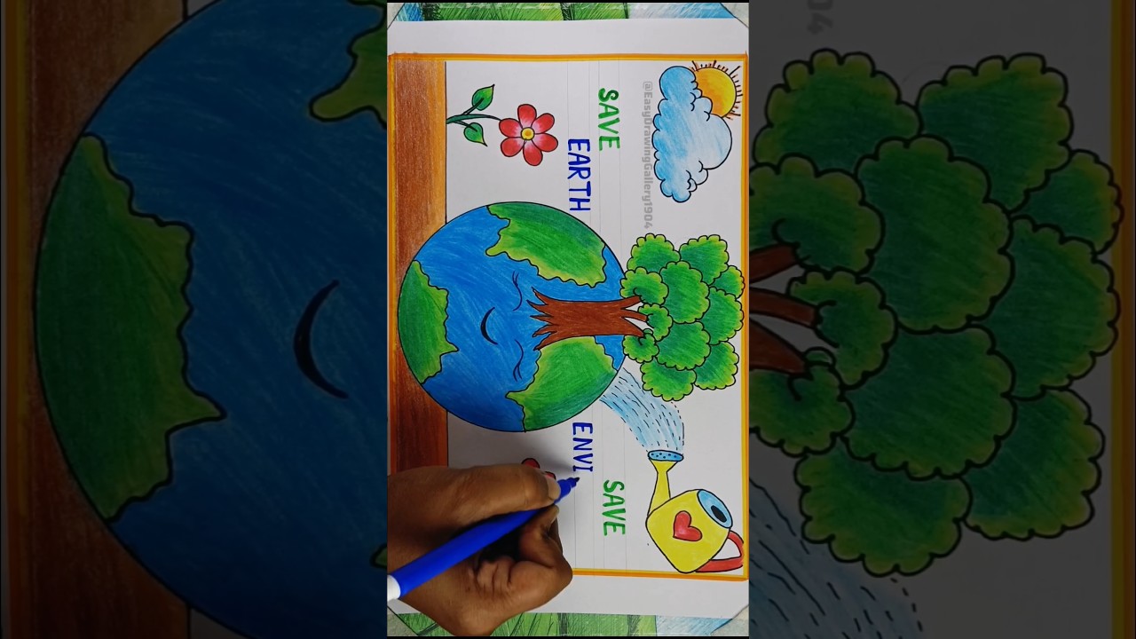 ✨ World Environment Day Poster Drawing✨ #drawing #youtubeshorts #easydrawing #environmentdaydrawing