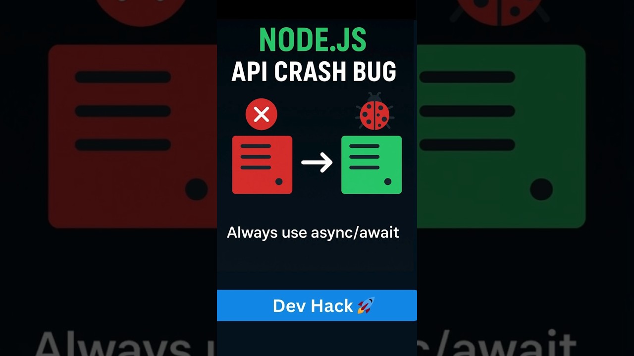 Node js Api Crash use Async await #shorts #nodejs #javascript