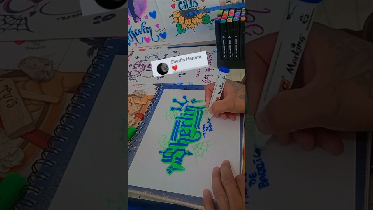 SHERLIN🔥❤️✨#tiktokviral #art #dibujoscreativos #calligraphy #arteparaprincipiantes