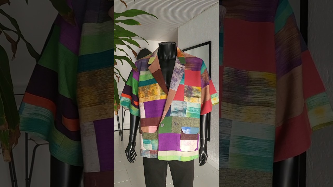 Sur-chemise patchwork en pagne tissé #hautecouture #fashion #parisstyle #abidjan #style #patchwork