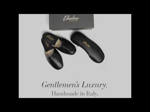 Chaleur MATTEO Mens Luxury Slipper Travel Set Black | A Gentleman's Luxury
