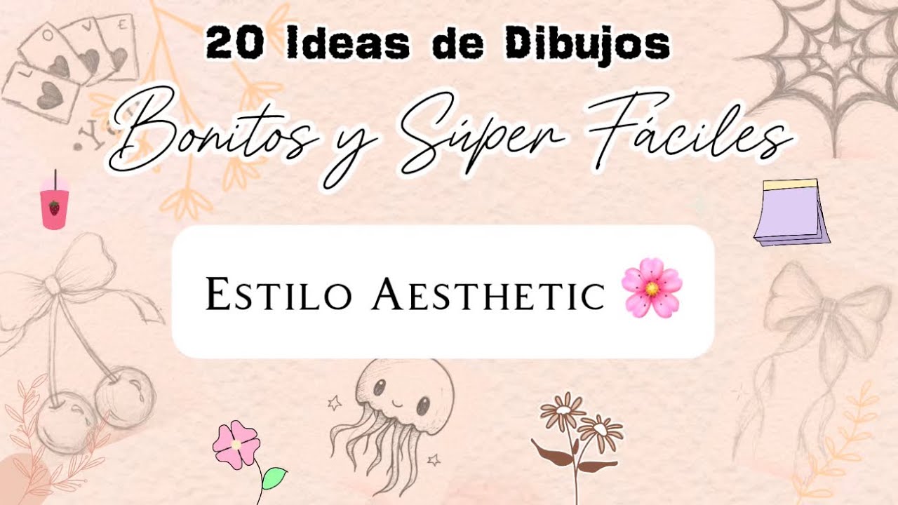 20 ideas de DIBUJOS Aesthetic Fáciles y Bonitos que Todos Quieren Hacer🍁🍄 (Parte 1) ✨