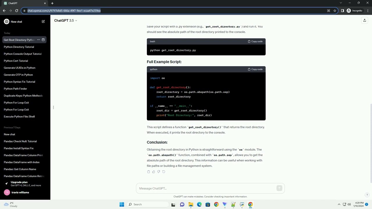 how to get root directory in python