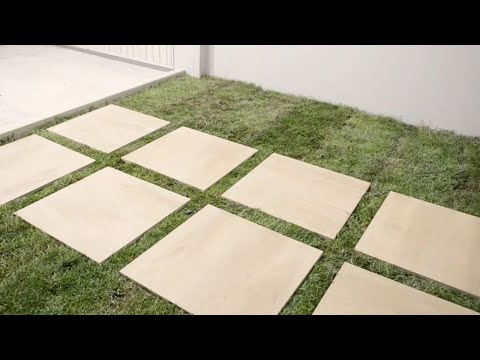Installation du carrelage sur herbe _ Tutoriel Vidéo