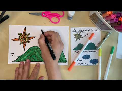 Doodling art video in Spanish: La primavera Day 1