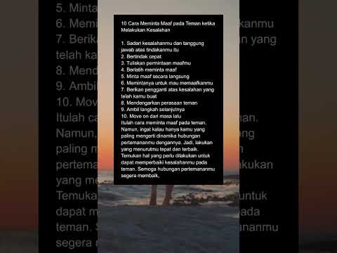 10 Cara Meminta Maaf pada Teman ketika Melakukan Kesalahan #shorts