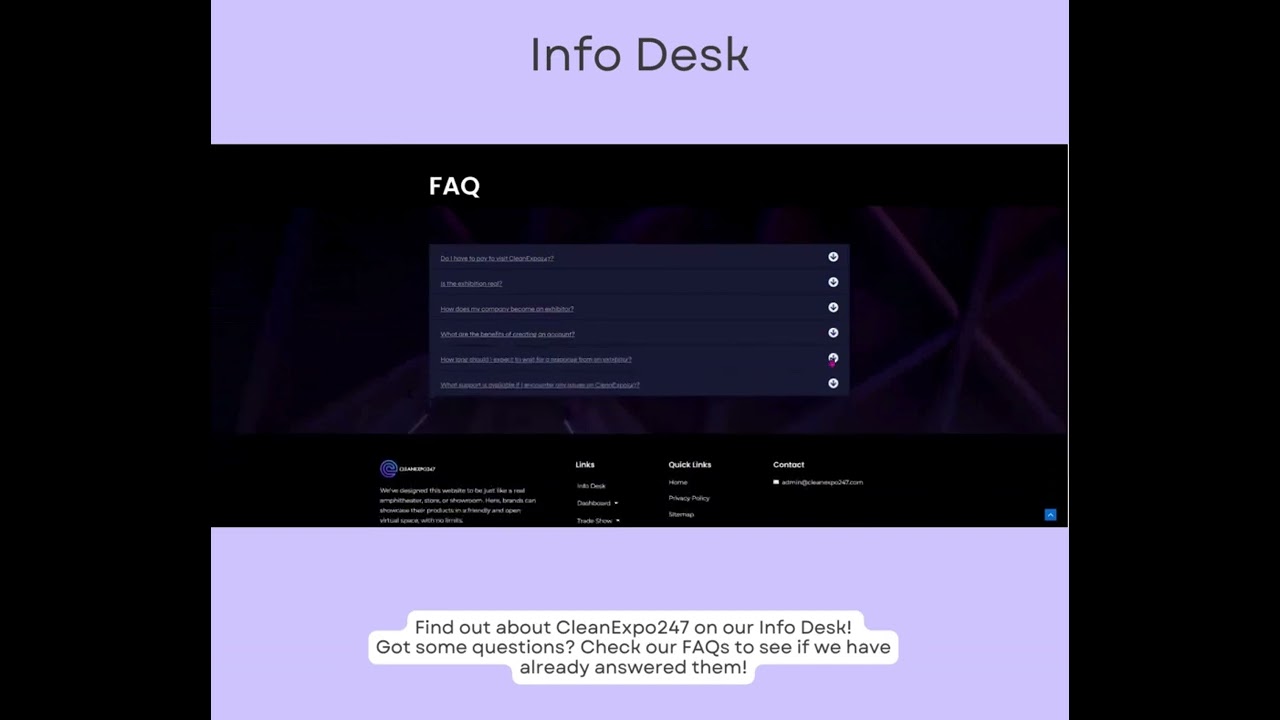 Info Desk - Cleanexpo 24/7