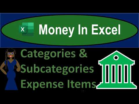 Money In Excel - Categories & Subcategories Expense Items 1120