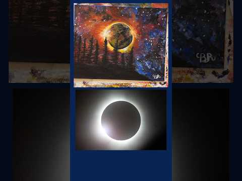 Eclipse Timelapse Painting + Eclipse Photos! (my mom took the photos) #eclipse #shorts #art#painting