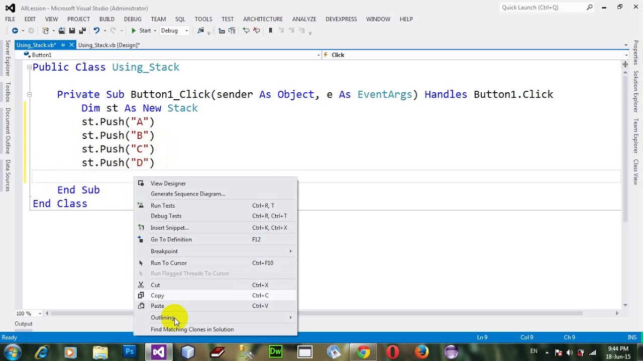 How to Stack Push, Pop, Contain VB NET 2012
