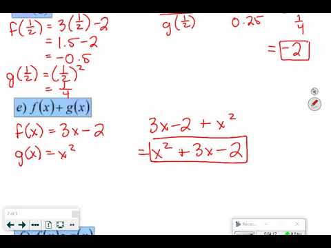 10.1/10.2 Sum, Difference, Product, Quotient of Functions