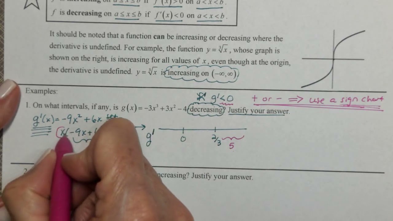 Function Analysis   Increasing and Decreasing Intervals