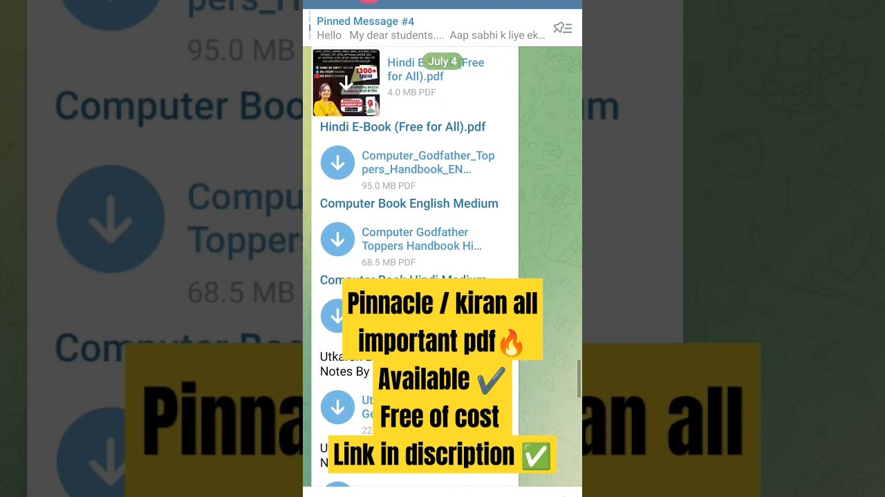 pinnacle/ssc book free pdf download kaise kare, how to get free pdf  from telegram #shorts #ssc #cgl