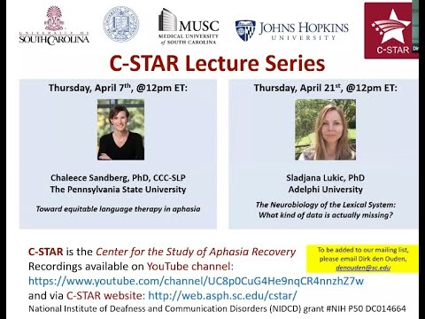 Toward equitable language therapy in aphasia - Chaleece Sandberg