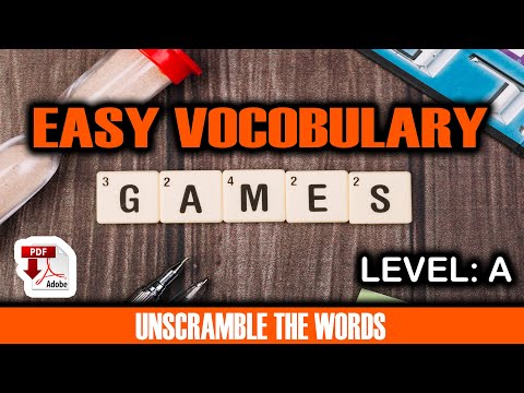 Word Game - Level A2 + PDF - Find the word - unscramble the words - Easy English Lesson