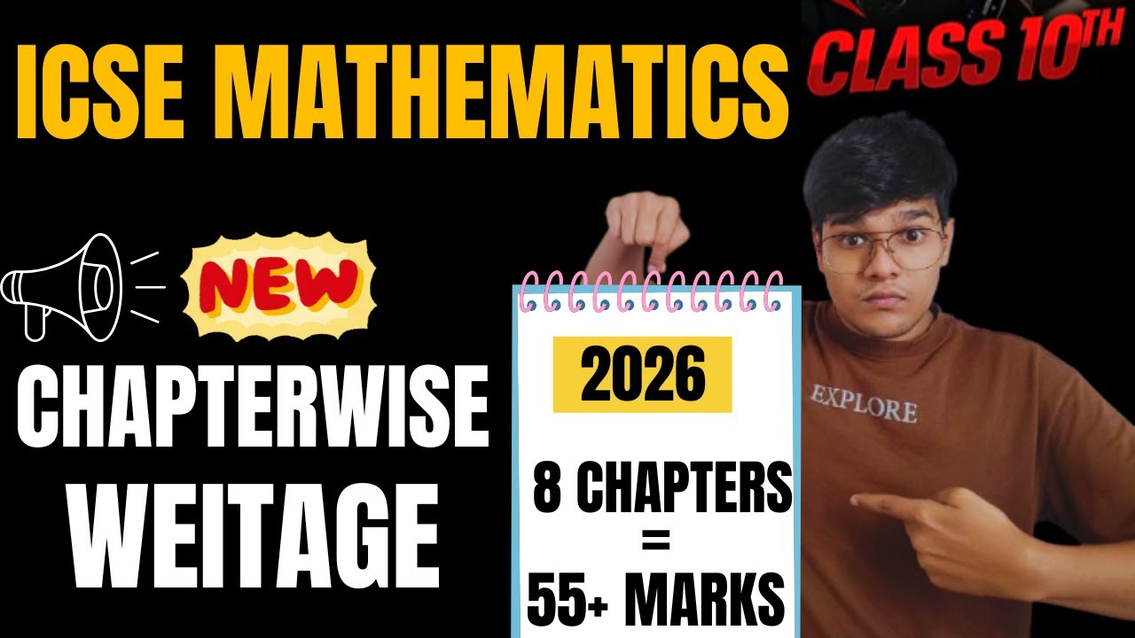 🔥 ICSE Class 10 Maths Chapterwise Weightage 2026 | Most Important Chapters & Marks Distribution