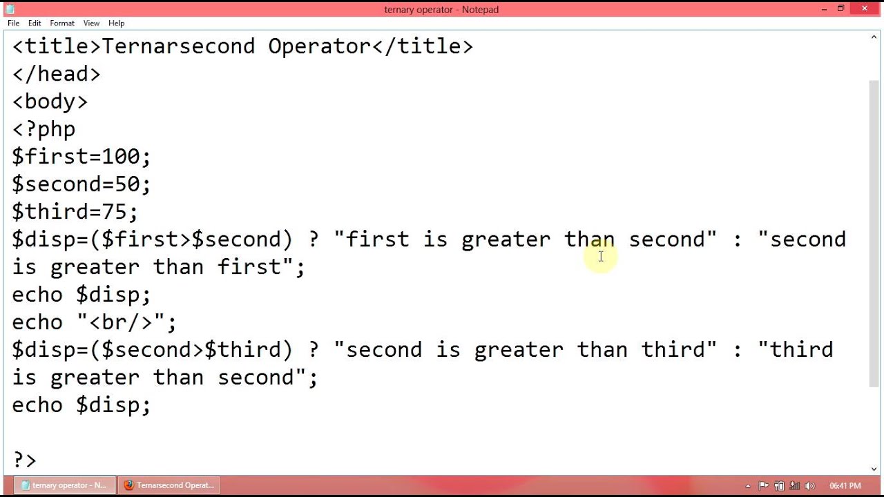PHP Tutorial : How to Simplify program code using Ternary Operator or Conditional Operator in php