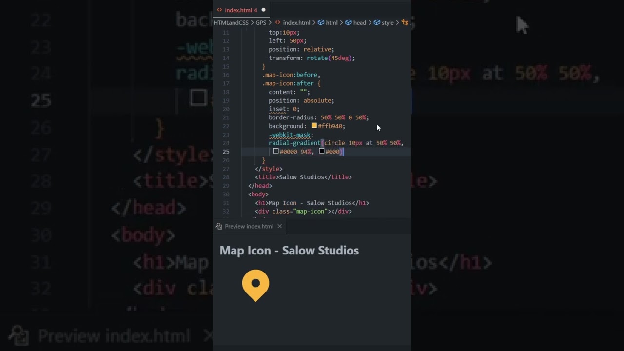 Map Icon Animation HTML and CSS tutorial for beginners 2022 #shorts  #codingforkids