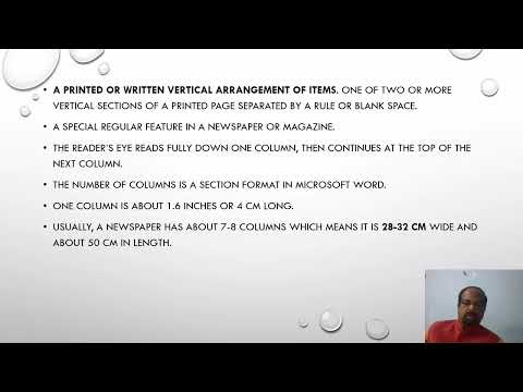 Columns in newspapers