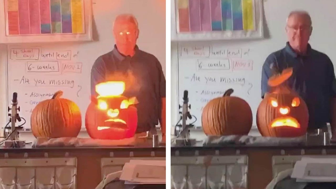 Teacher Shows Off Amazing Exploding Pumpkins Experiment