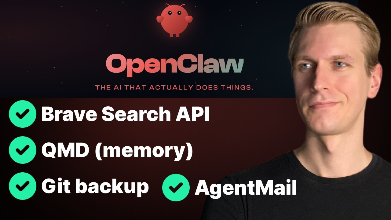 OpenClaw USEFUL Setup - Brave Search, QMD, Git Backup, AgentMail