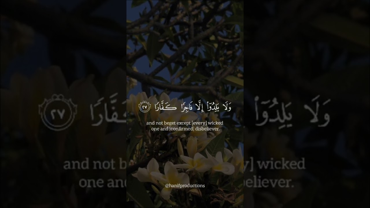 Surah Nuh 71 26 27 Yusuf Hanif Like Share and SUBSCRIBE hanifproductions