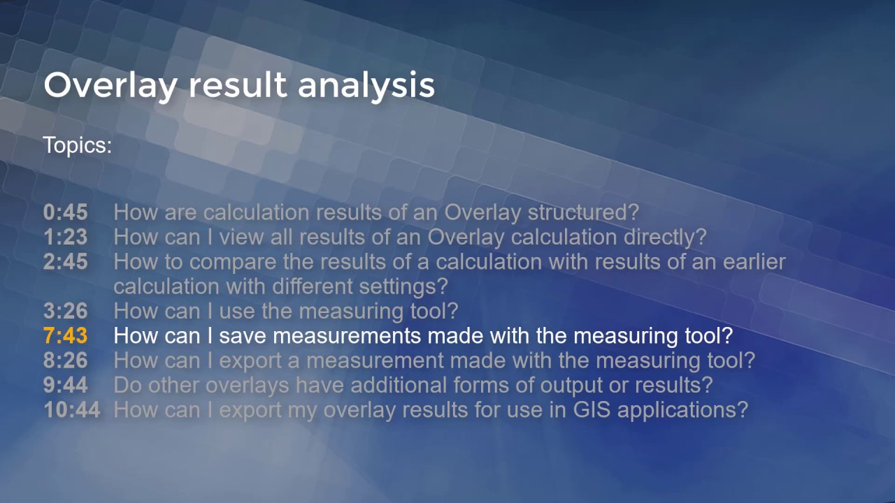 Overlay results analysis