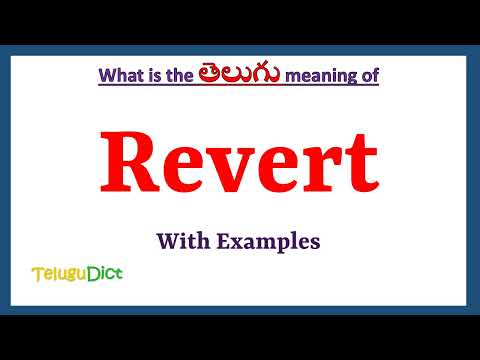 Revert Meaning in Telugu | Revert in Telugu | Revert in Telugu Dictionary |
