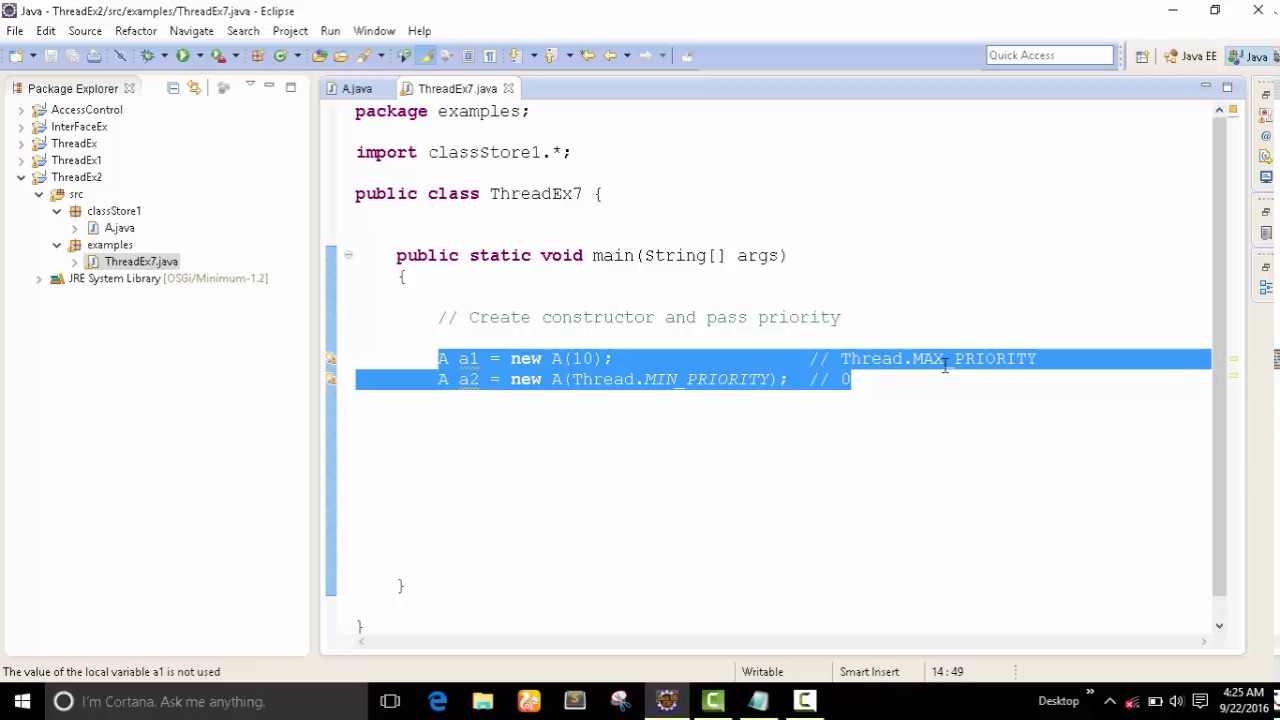 How to Check two Thread Process base on Priority in Java Program?