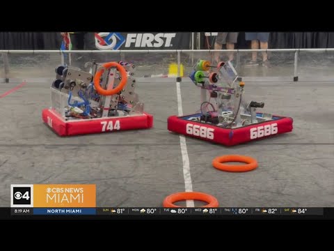High school students battle it out in robotics competition