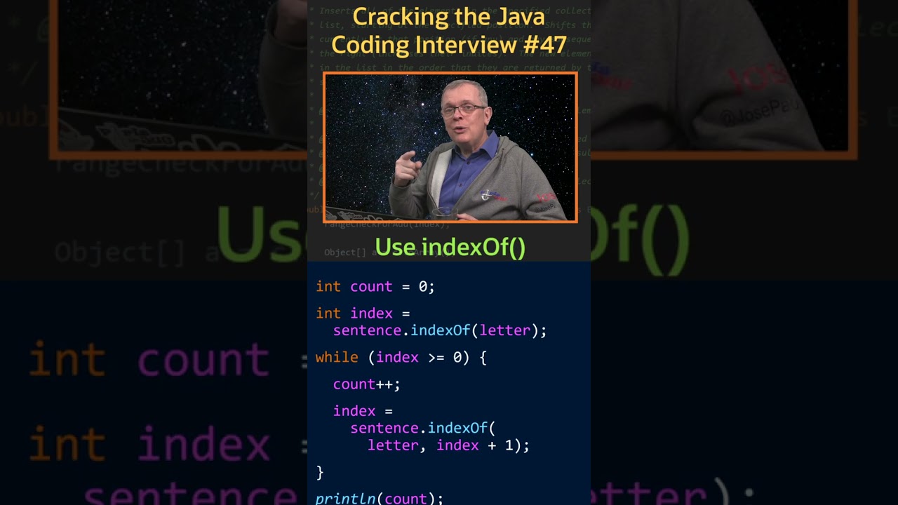 How can you count how many time a letter appears in a String? - Cracking the Java Coding Interview