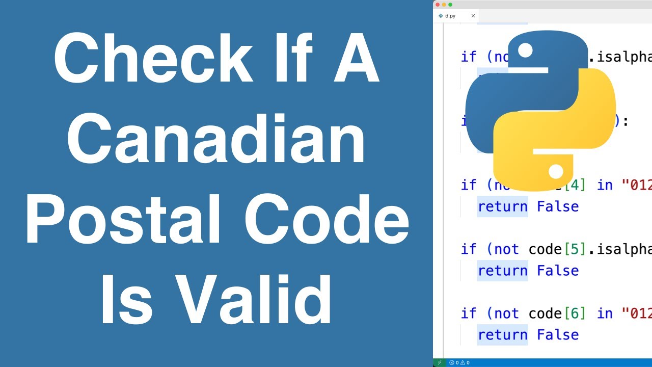 Check If A Canadian Postal Code Is Valid | Python Example