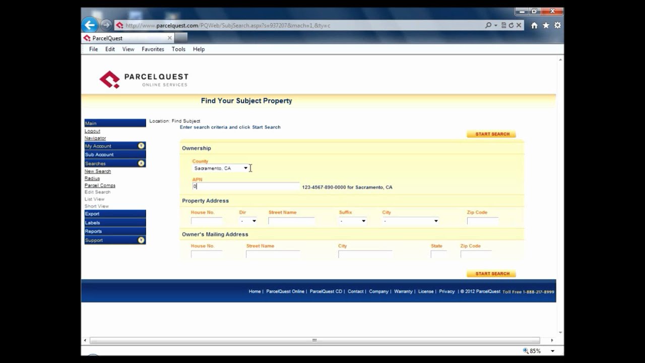 How to search for parcel comps