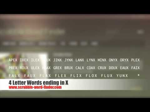 4 letter words ending in X