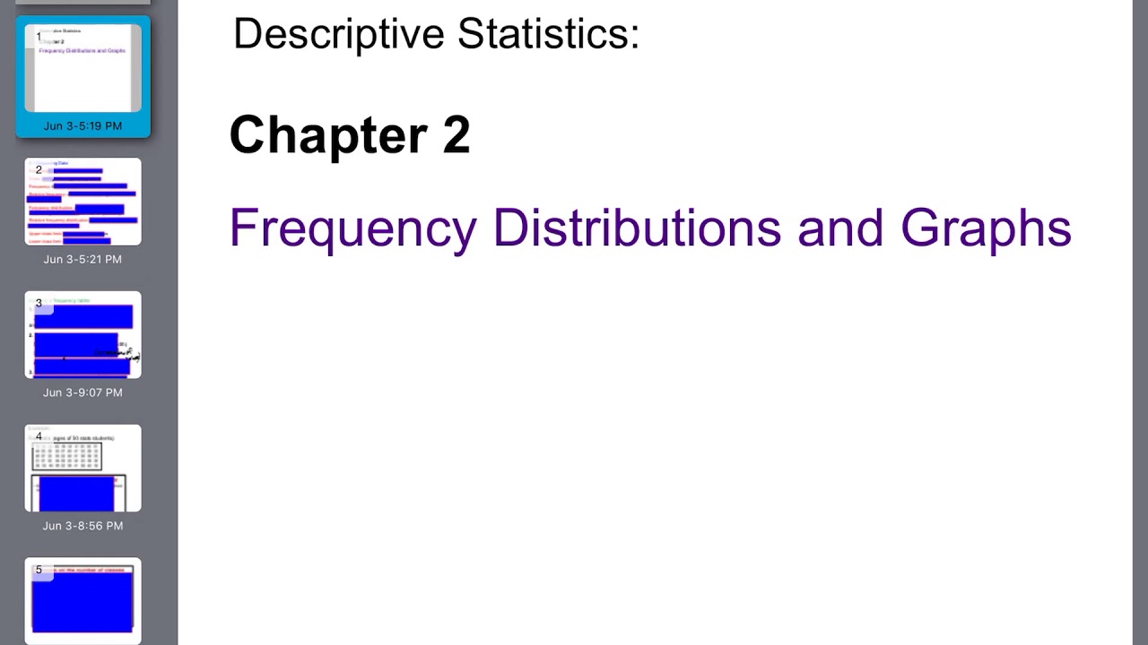 2.1 organizing data (stats)