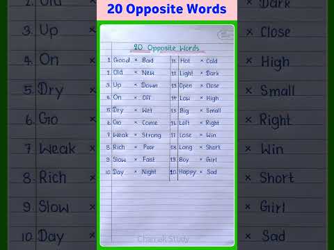 20 Opposite Words | Opposite Words | Opposite Words in English #oppositewords #shorts