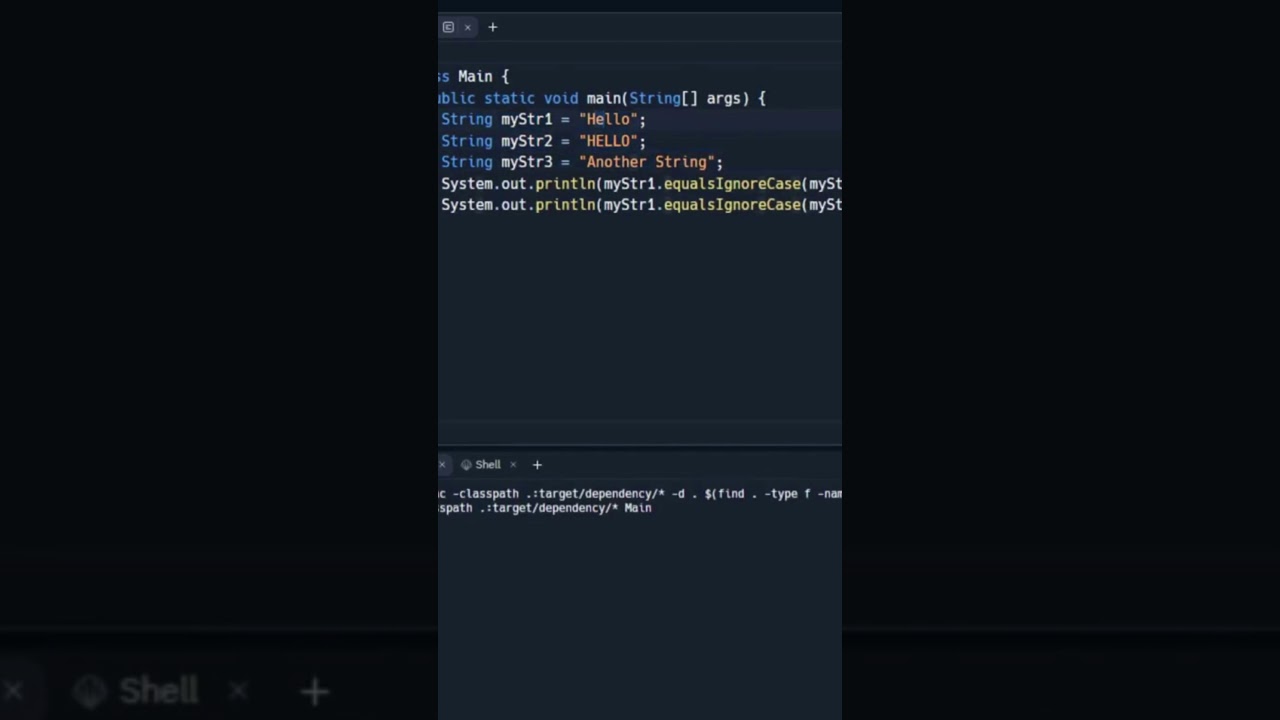 equalsIgnoreCase() Java Method #shorts