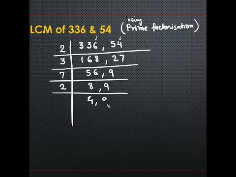 LCM Of 336 & 54 ( Prime Factorization) #lcm #lcmkaisenikale #ytshorts #maths #shorts #mathstricks