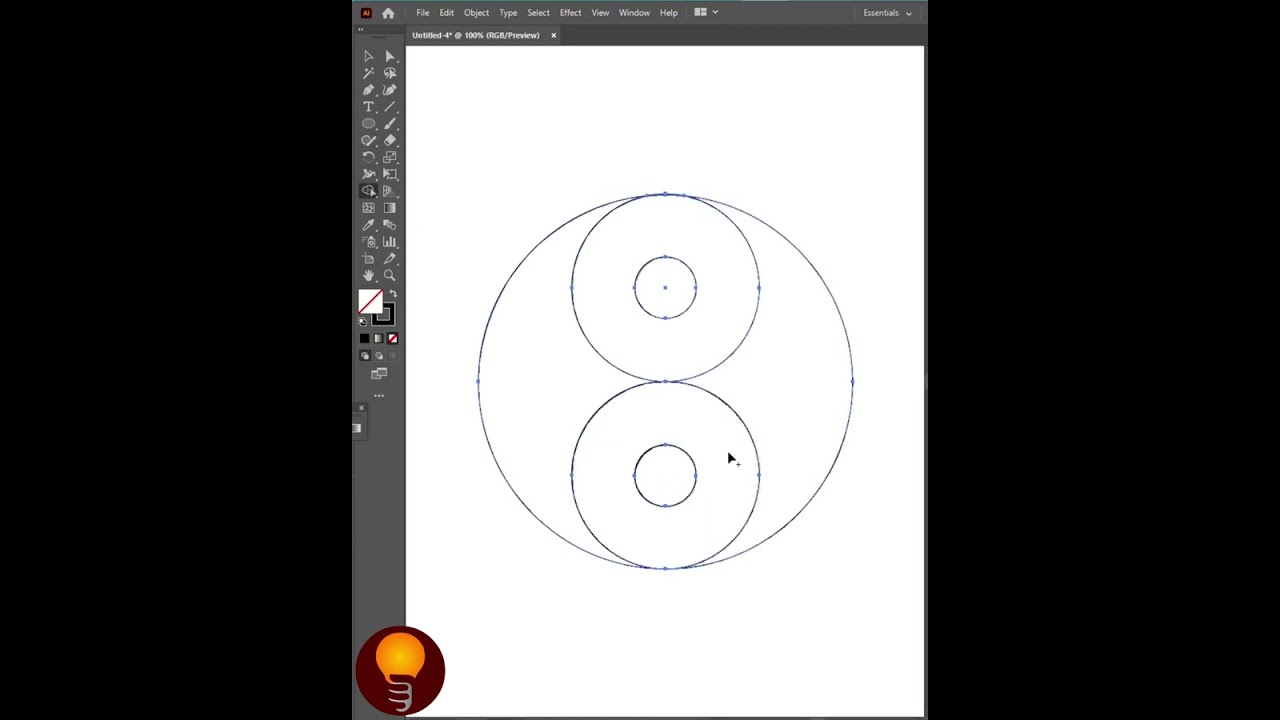 Draw Yin Yang Symbol Design  Adobe Illustrator CC Tutorial 22 #shorts #shortsfeed #illustrator #cut