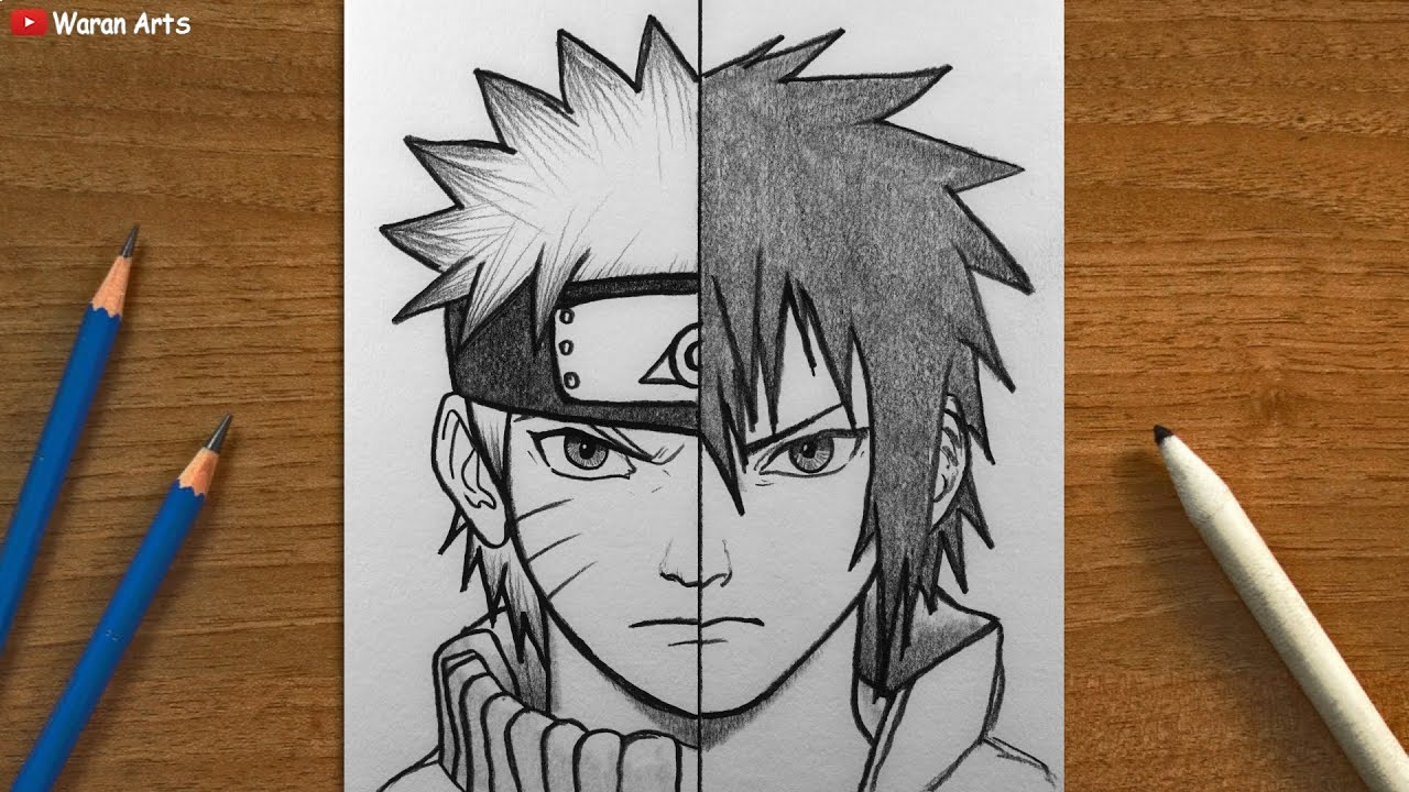 How to Draw Naruto vs Sasuke | Step-by-Step Anime Crossover Art Tutorial | Drawing for Beginners