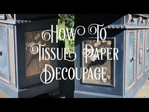 Raven Tissue Paper Decoupage On A Buffet | How To | Elegant Upgrades