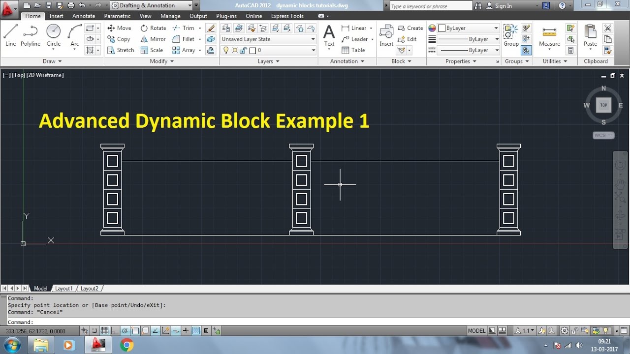 AutoCAD Advanced Dynamic Block Tutorials - John David - example 1